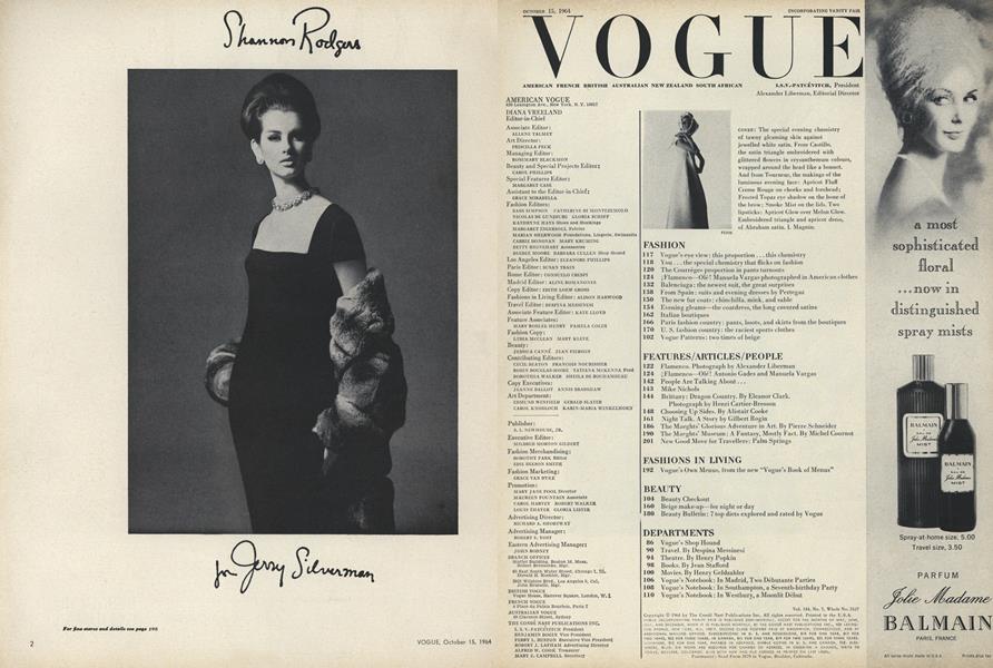 Table of Contents | Vogue | OCTOBER 15, 1964