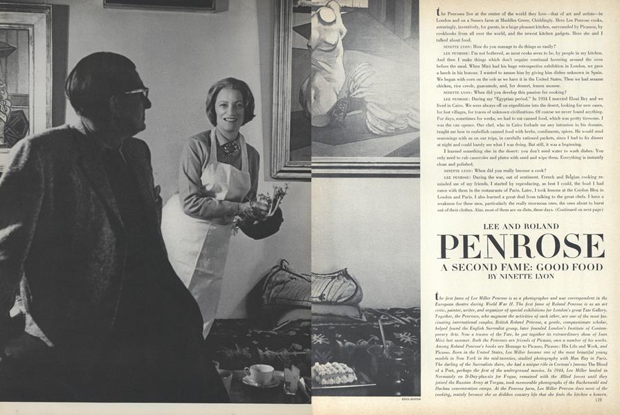 Lee and Roland Penrose | A Second Fame: Good Food | Vogue | April 15, 1965