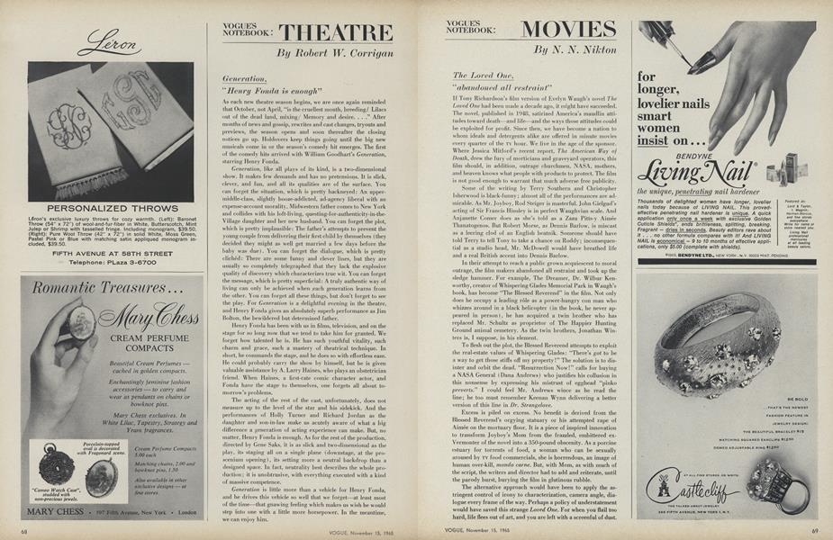 Theatre: Generation | Vogue | November 15, 1965