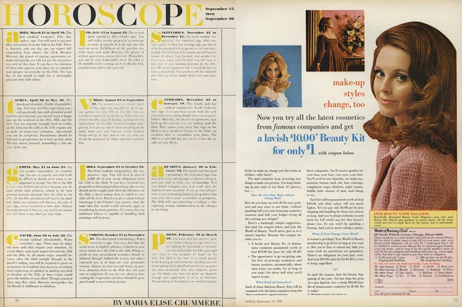 Horoscope | Vogue | SEPTEMBER 15, 1969