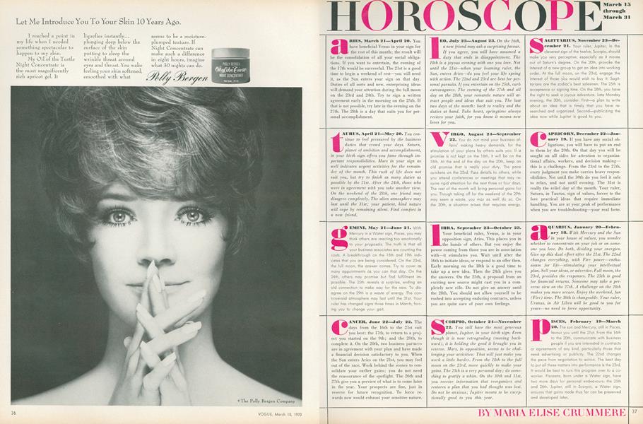 Horoscope | Vogue | MARCH 15, 1970