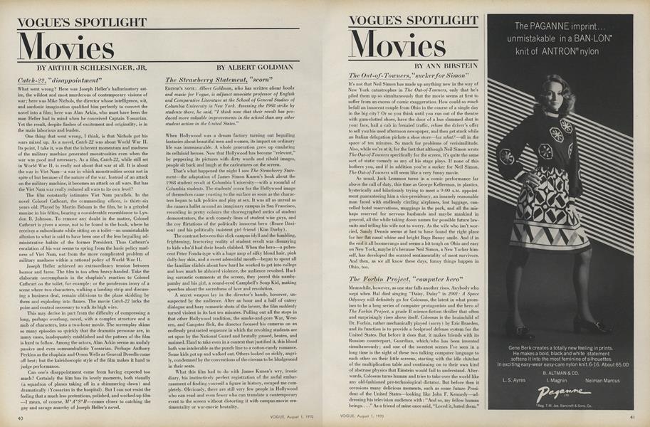 Movies: The Out-of-Towners/The Forbin Project | Vogue | AUGUST 1, 1970