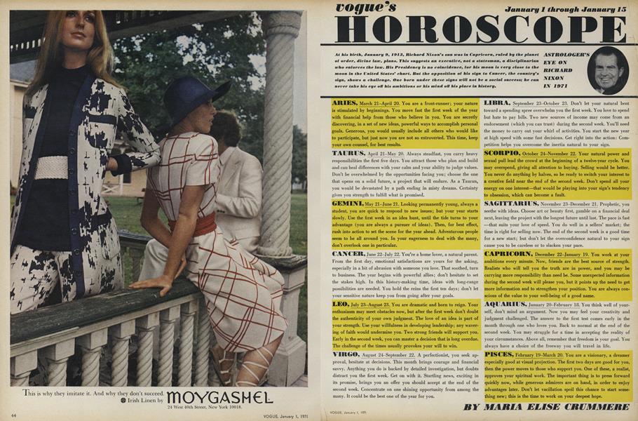 Horoscope | Vogue | JANUARY 1, 1971