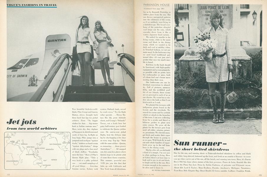 Jet Jots from Two World Orbiters | Vogue | JANUARY 15, 1971