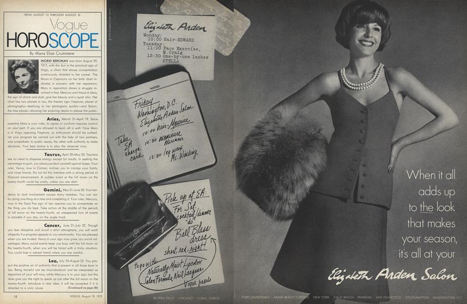 Horoscope | Vogue | AUGUST 15, 1972