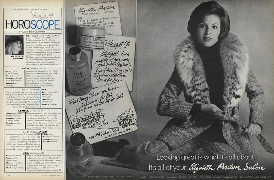 Horoscope | Vogue | SEPTEMBER 15, 1972
