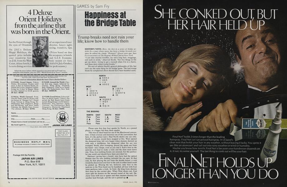 Happiness at the Bridge Table | Vogue | MARCH 1973