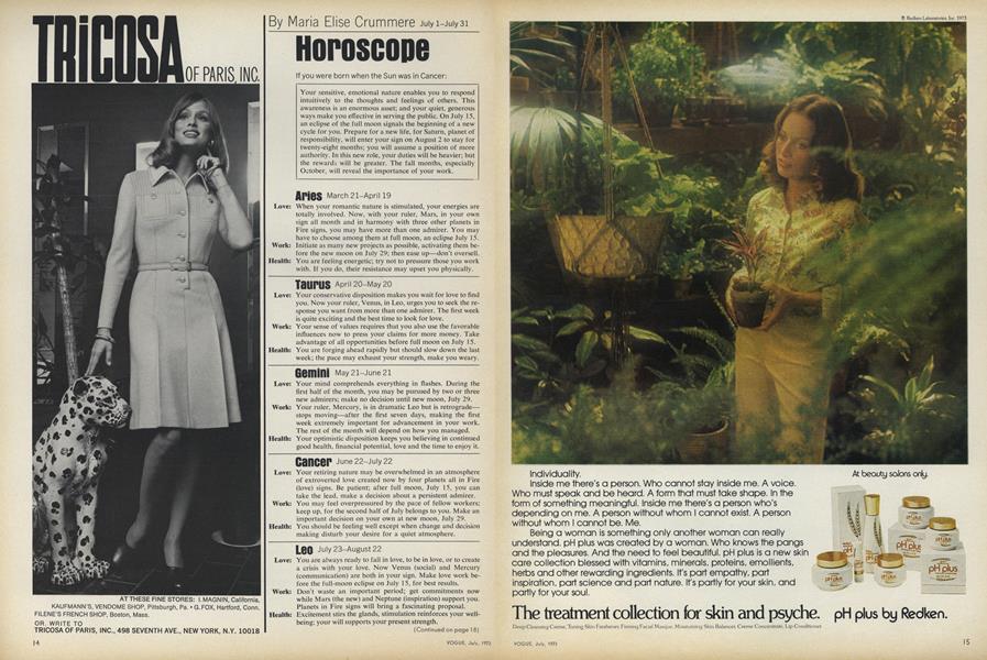 Horoscope | Vogue | JULY 1973