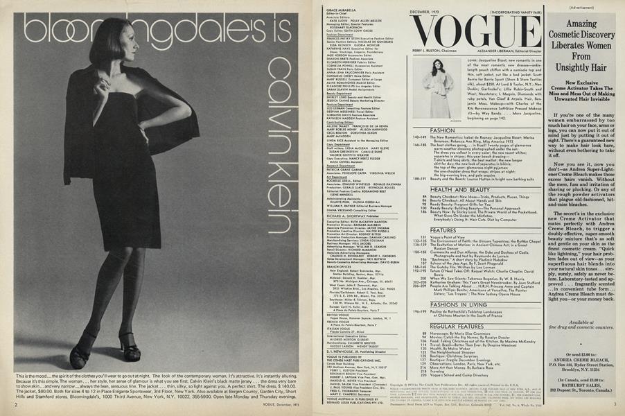 Table of Contents | Vogue | DECEMBER 1973