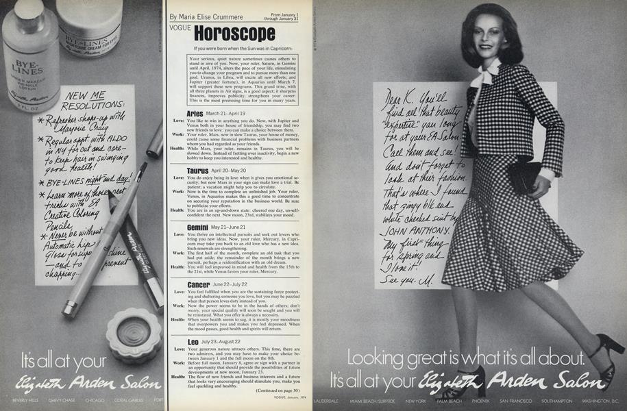 Horoscope | Vogue | JANUARY, 1974