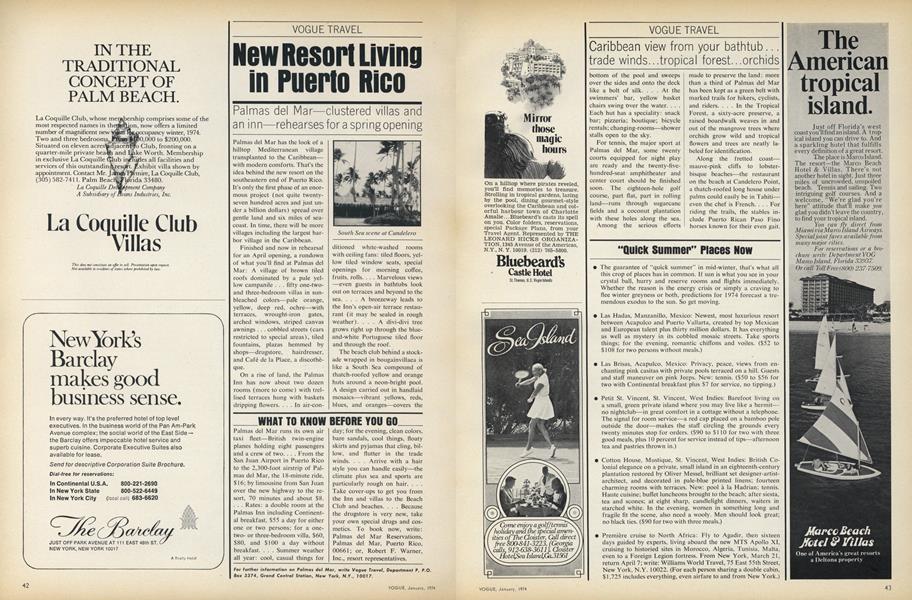 New Resort Living in Puerto Rico | Vogue | JANUARY, 1974