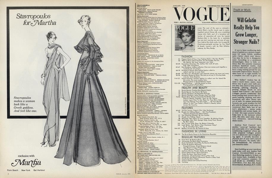 Cover | Vogue | JANUARY, 1974