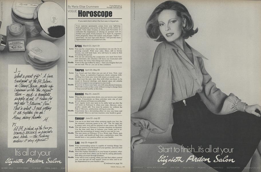 Horoscope | Vogue | FEBRUARY 1974