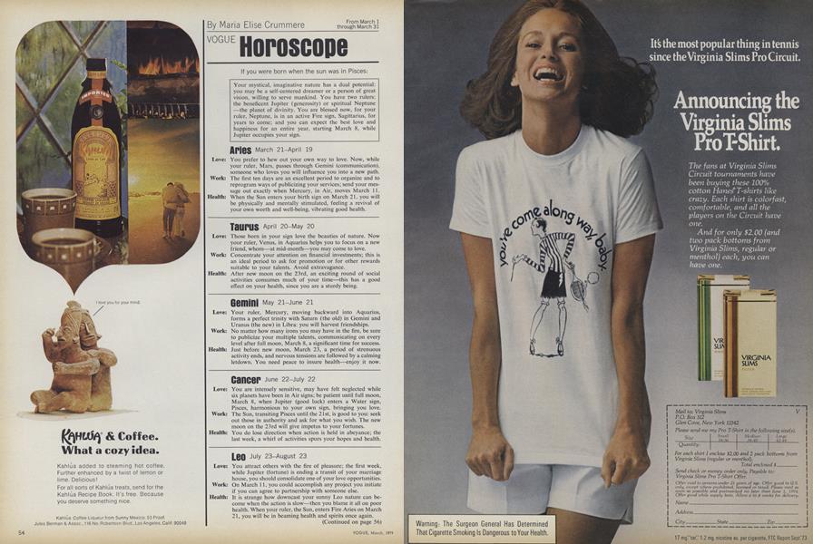 Horoscope | Vogue | MARCH 1974