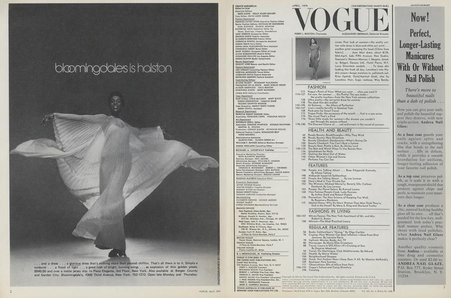 Cover | Vogue | APRIL 1974