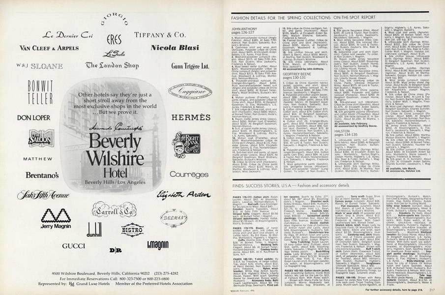 Fashion and Accessory Details | Vogue | FEBRUARY 1976