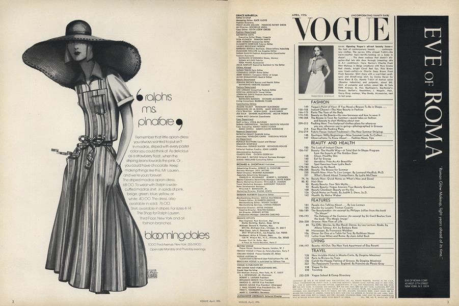 Masthead | Vogue | APRIL 1976
