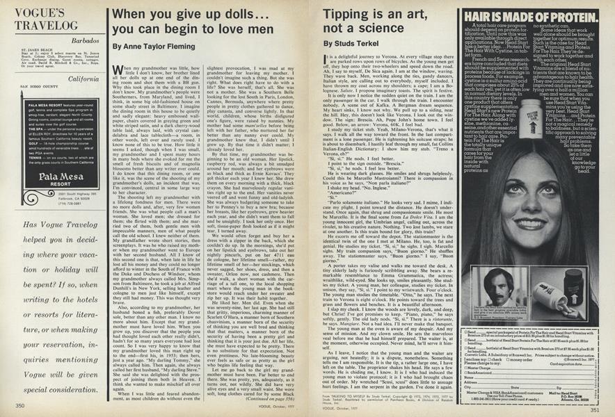 Tipping Is an Art, Not a Science | Vogue | October 1977