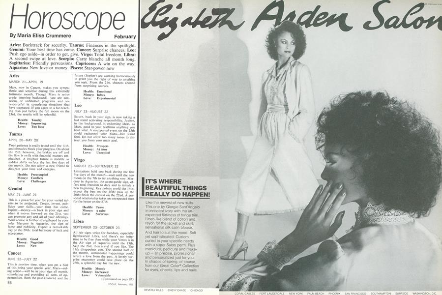 Horoscope | Vogue | FEBRUARY 1978