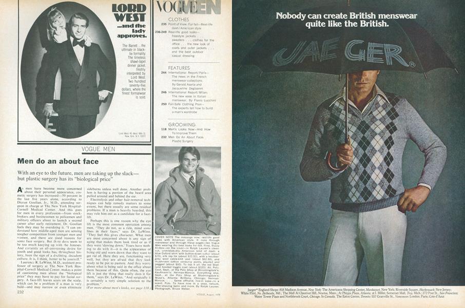 Vogue Men Cover Note | Vogue | AUGUST 1978
