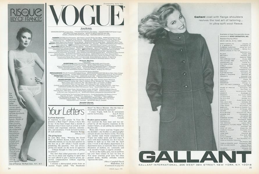 Up from Depression/The Giving Heart... | Vogue | AUGUST 1978