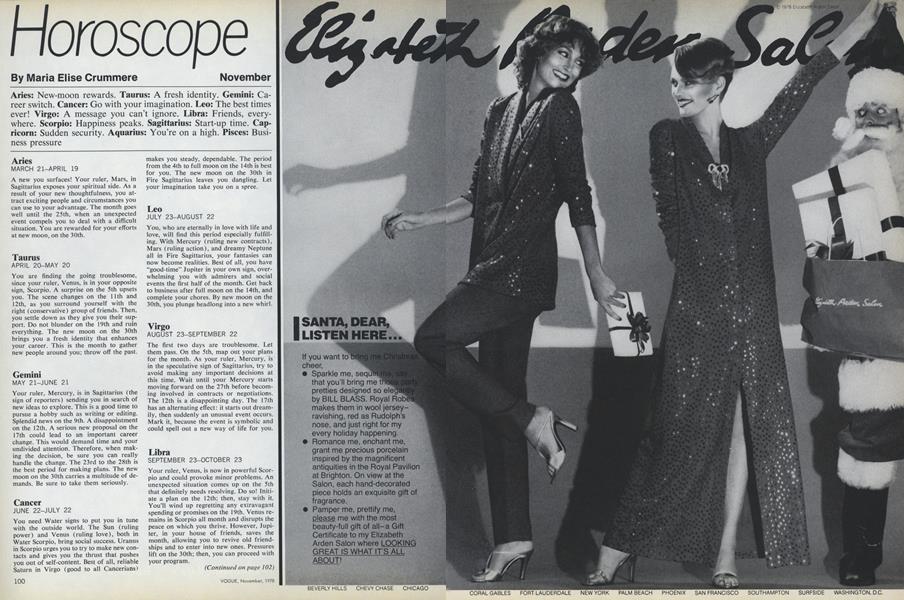 Horoscope | Vogue | NOVEMBER, 1978