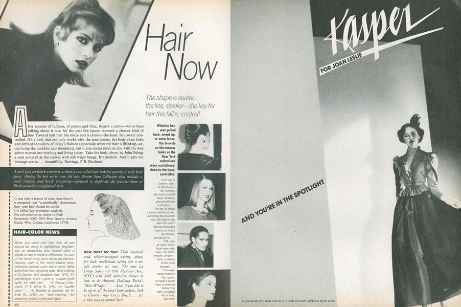 The Shape Is Neater, the Line—Sleeker—the Key to Hair This Fall Is ...