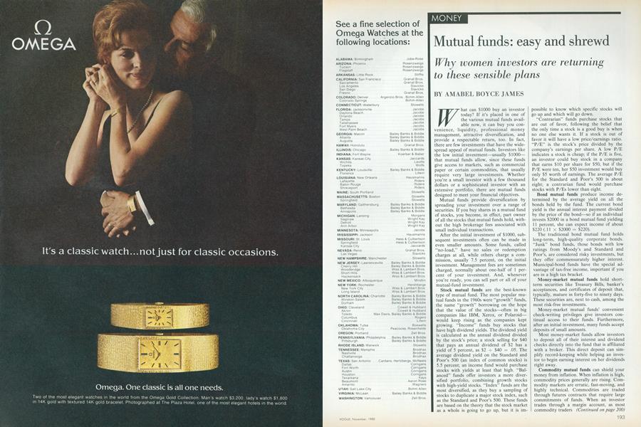 Mutual Funds: Easy and Shrewd | Vogue | NOVEMBER 1980
