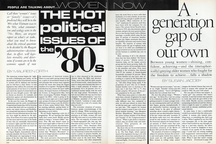 Women Now: The Hot Political Issues of the '80s | Vogue | APRIL 1981