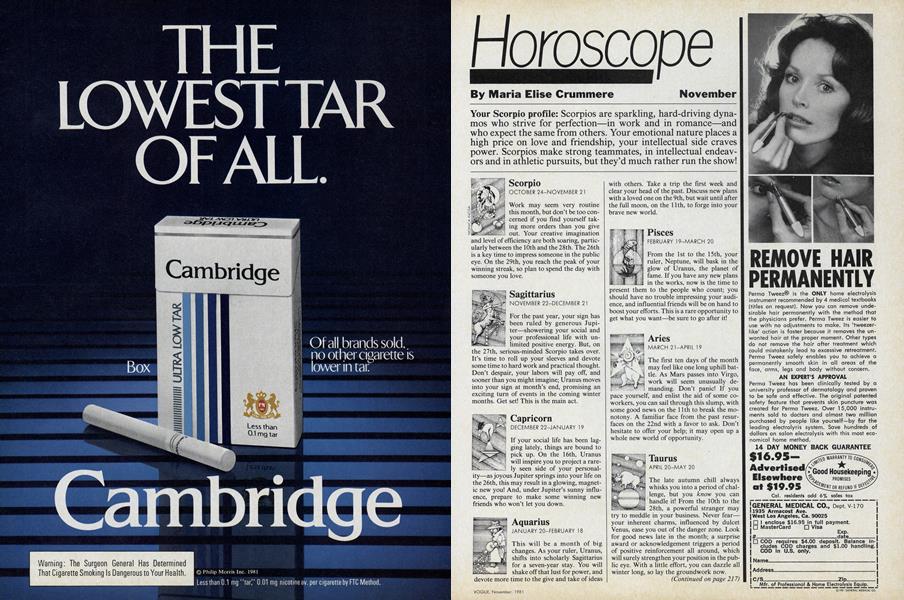 Horoscope | Vogue | NOVEMBER 1981