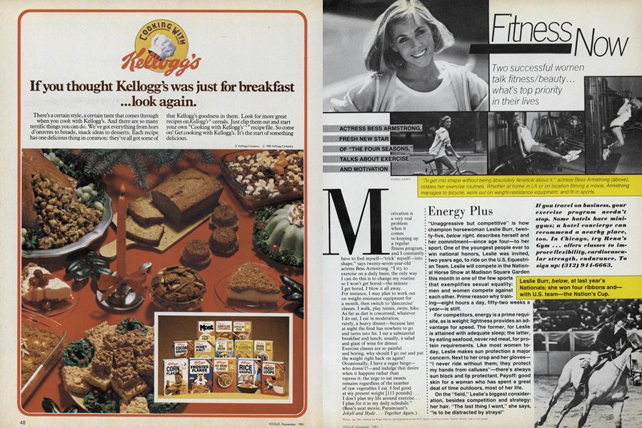 Two Successful Women Talk Fitness/Beauty... | Vogue | NOVEMBER 1981