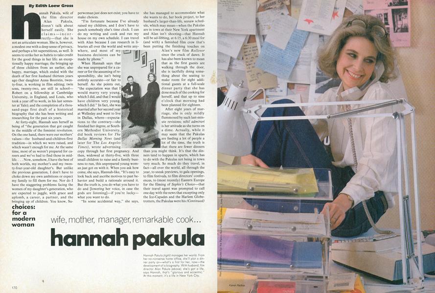 Choices for a Modern Woman: Hannah Pakula | Vogue | JANUARY 1982