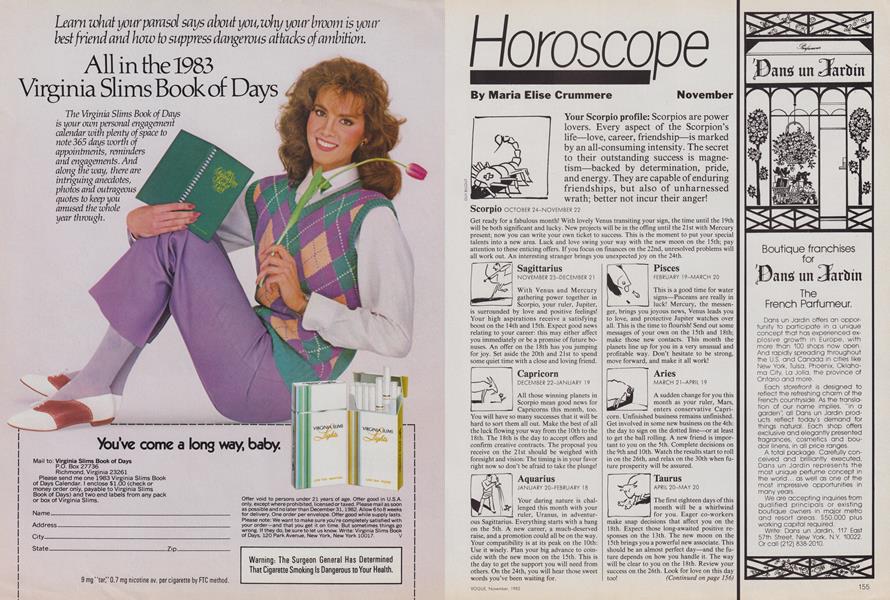 Horoscope | Vogue | november 1982