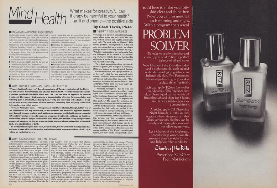 What Makes for Creativity?/Can Therapy Be Harmful to Your Health ...