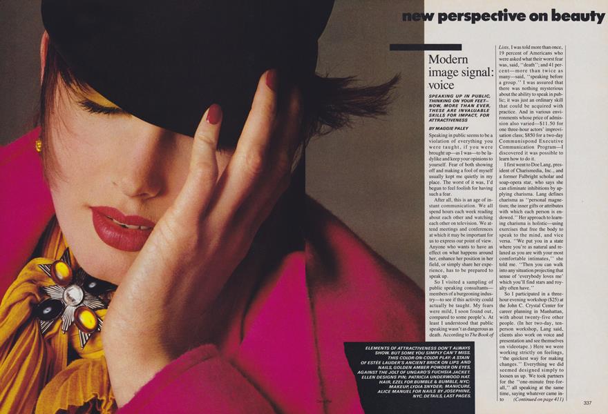New Perspective on Beauty: Modern Image Signal: Voice | Vogue | August 1984