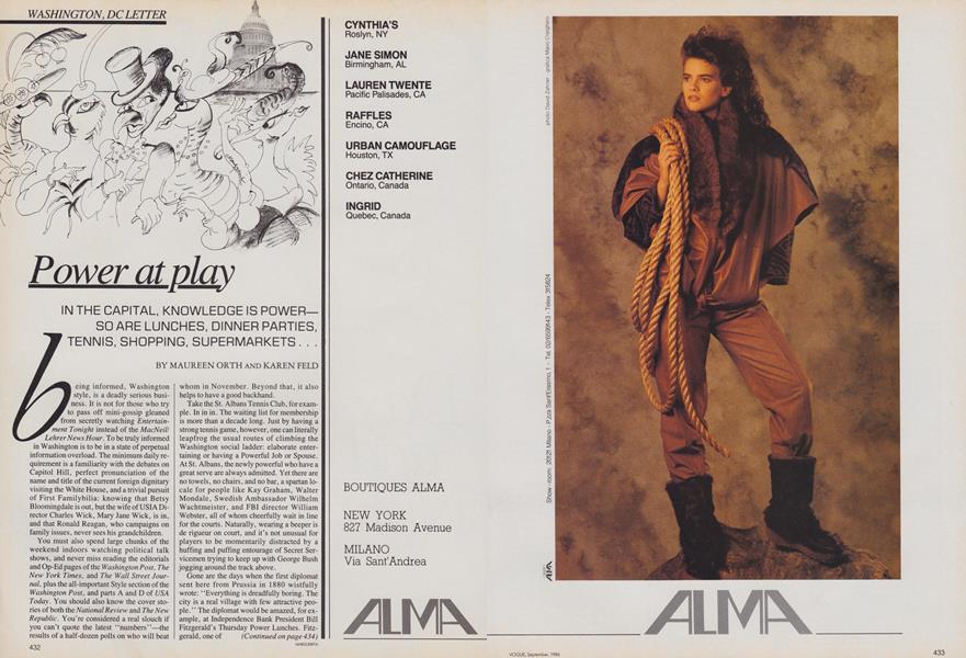 Washington, DC Letter: Power at Play | Vogue | SEPTEMBER 1984