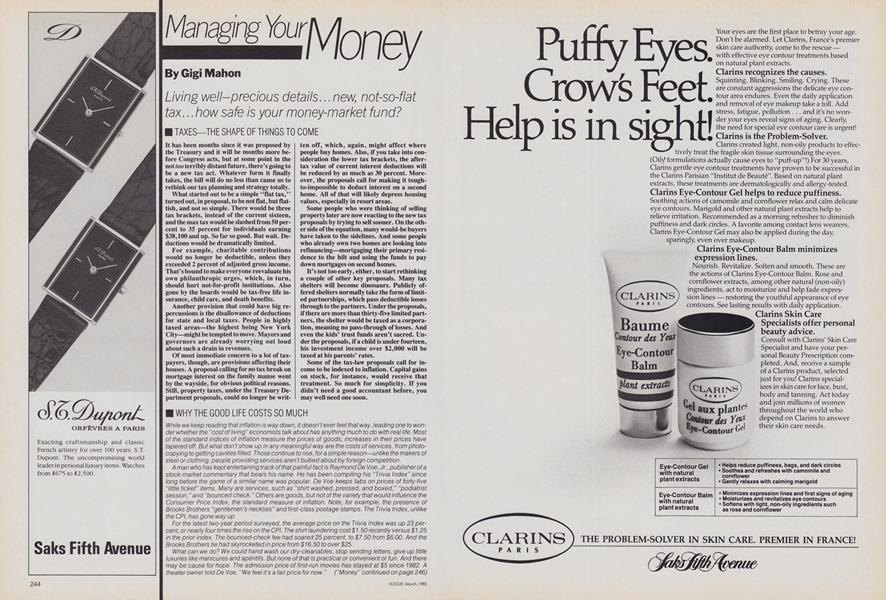 Living Well–Precious Details/New, Not-So-Flat Tax... | Vogue | March 1985