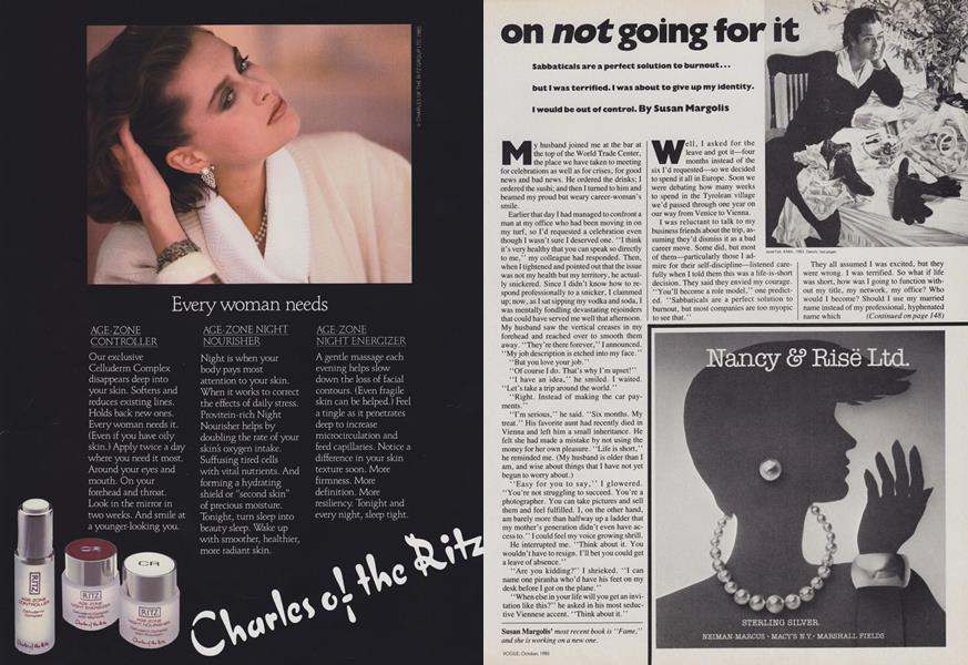 On Not Going for It | Vogue | OCTOBER 1985