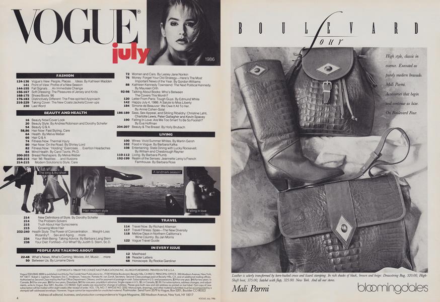 Table of Contents | Vogue | JULY 1986