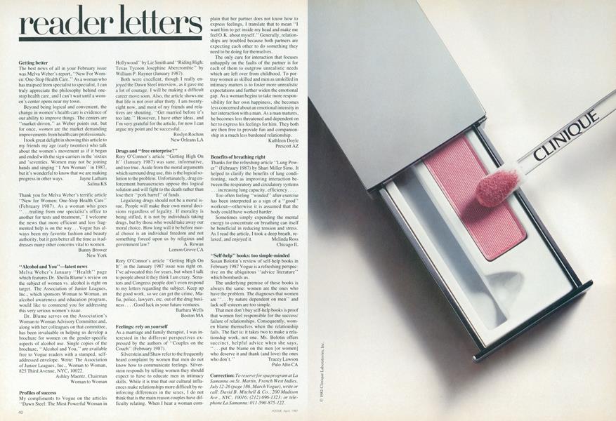 Reader Letters | Vogue | APRIL 1987