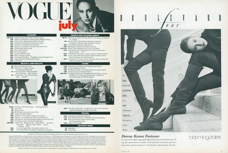 Table of Contents | Vogue | JULY 1987