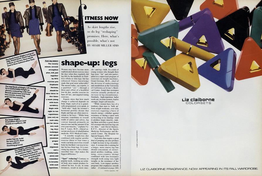 Shape-up: Legs | Vogue | SEPTEMBER 1987