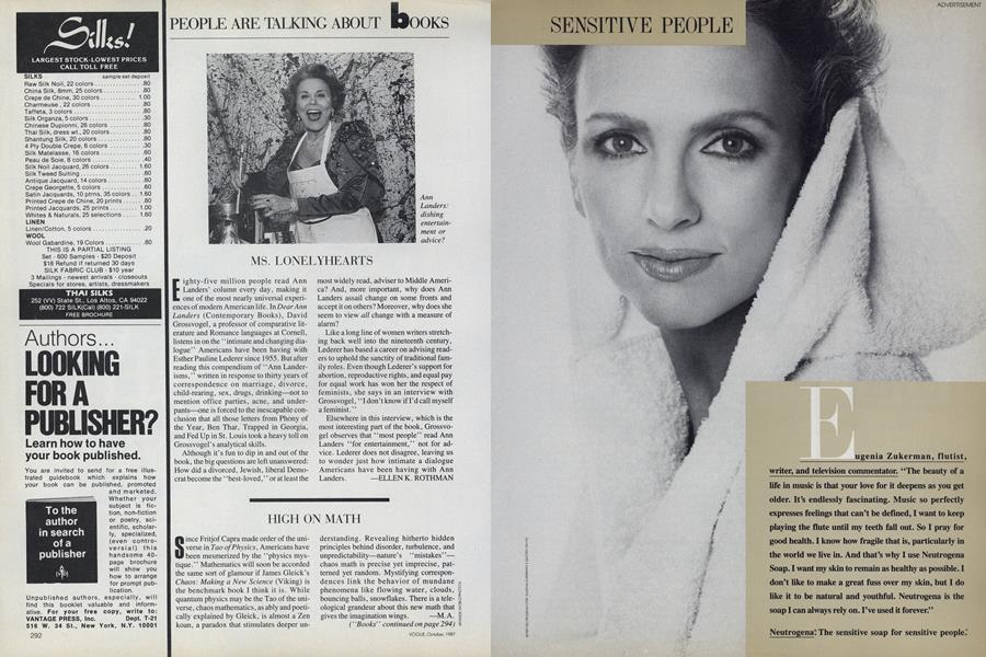 Books: Ms. Lonelyhearts | Vogue | OCTOBER 1987