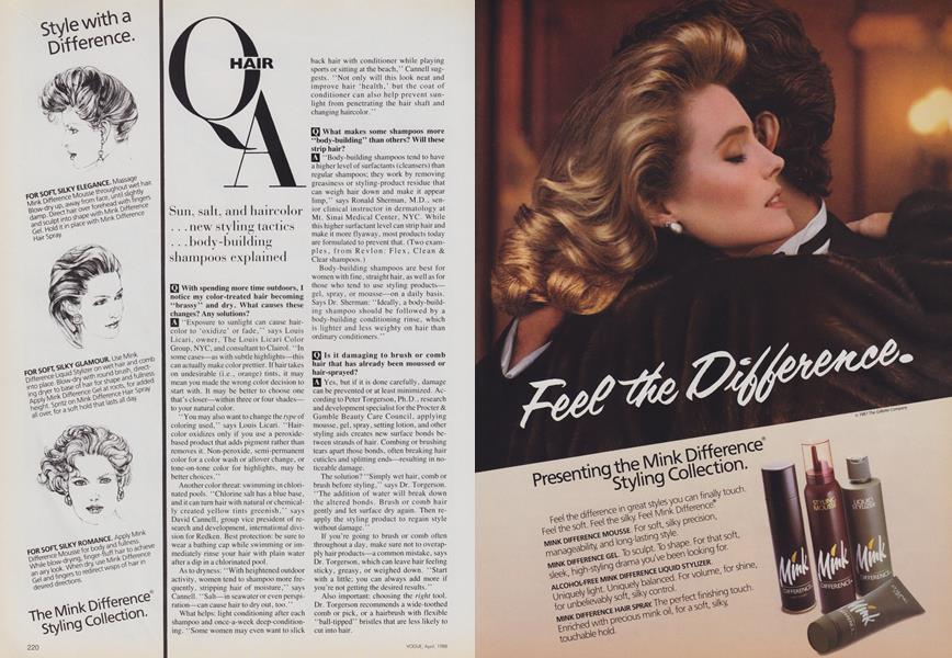 Hair Q & A | Vogue | APRIL 1988