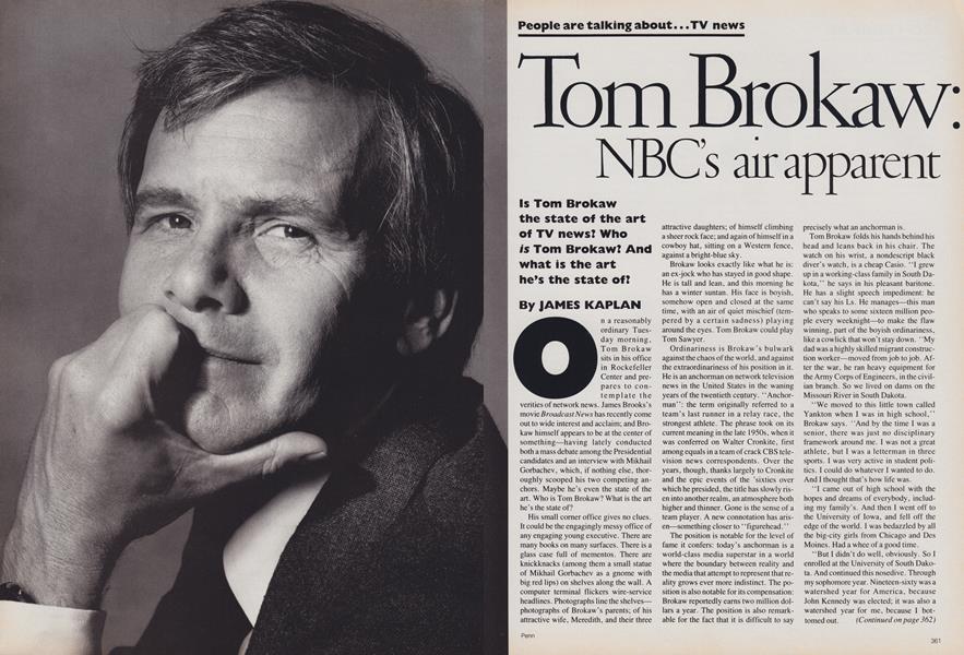 TV News: Tom Brokaw: NBC's Heir Apparent | Vogue | APRIL 1988