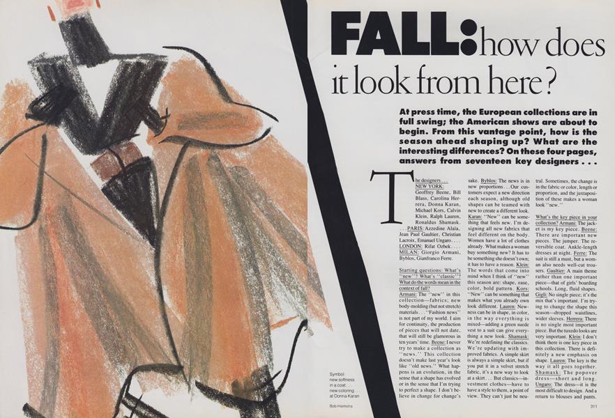 Fall: How Does It Look From Here? | Vogue | MAY 1988