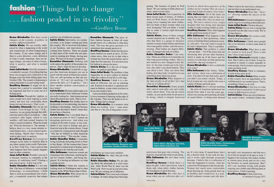 Lunch with Vogue: The New Thinking—Fashion | Vogue | JUNE 1988