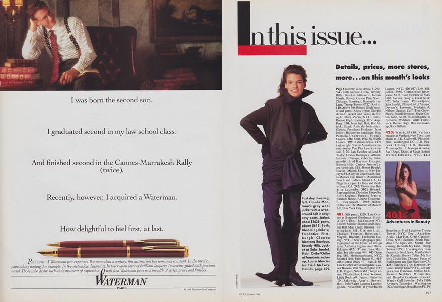 In This Issue | Vogue | OCTOBER 1988