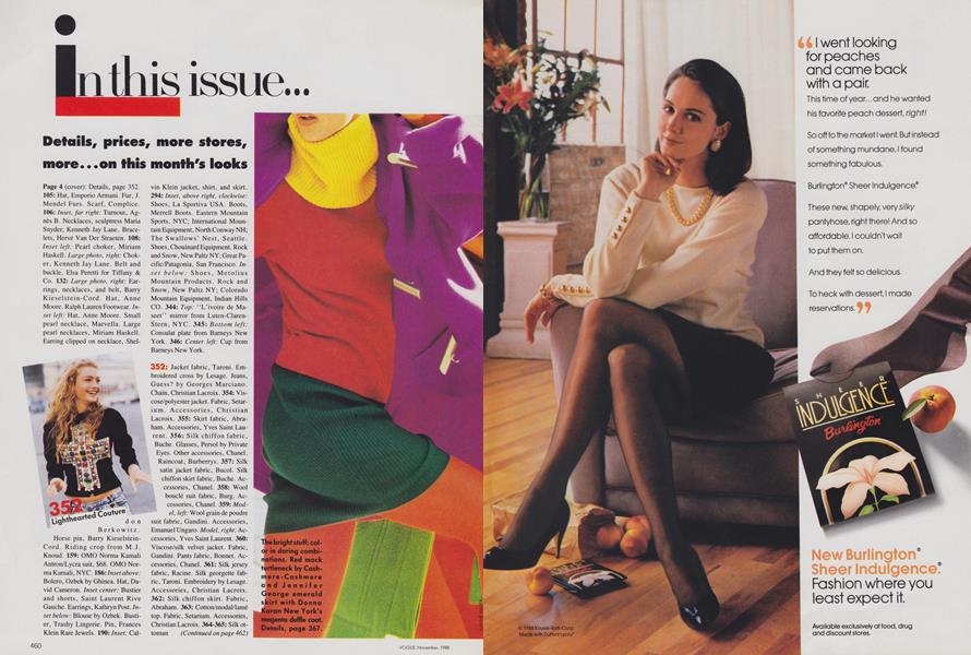 In This Issue | Vogue | NOVEMBER 1988