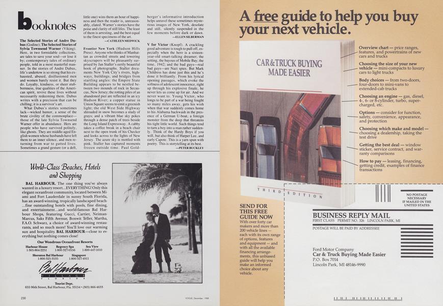 Booknotes | Vogue | DECEMBER 1988